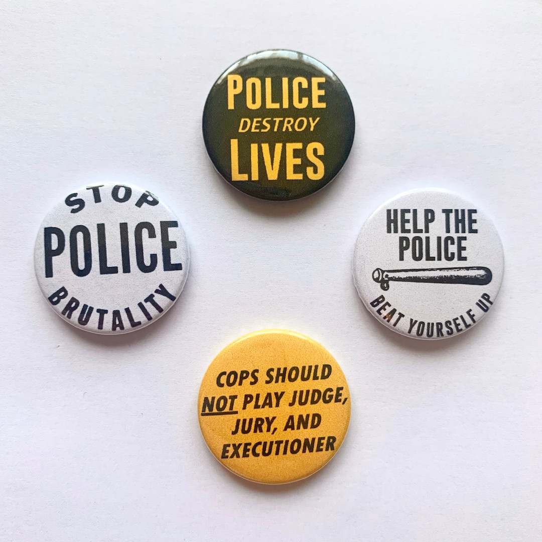 4 Police Protest Pin Badges Anti-cop Brutality Anti-racist Black Lives ...