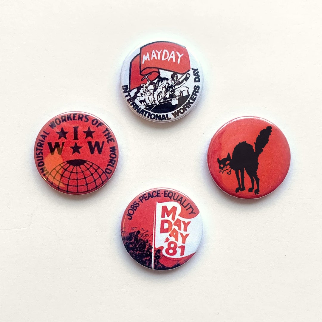 4 Anarchist Industrial Workers of the World Button Badges Vintage ...