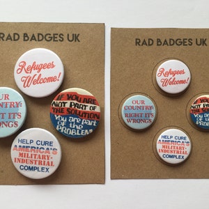 4 US Political Pinback Badges Democrat Anti-trump Protest Change ...