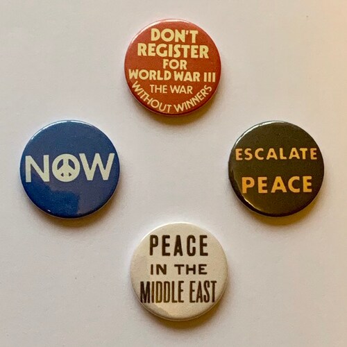 Anti-war Peace Protest Badges Set of 4 Vintage Remake Retro - Etsy