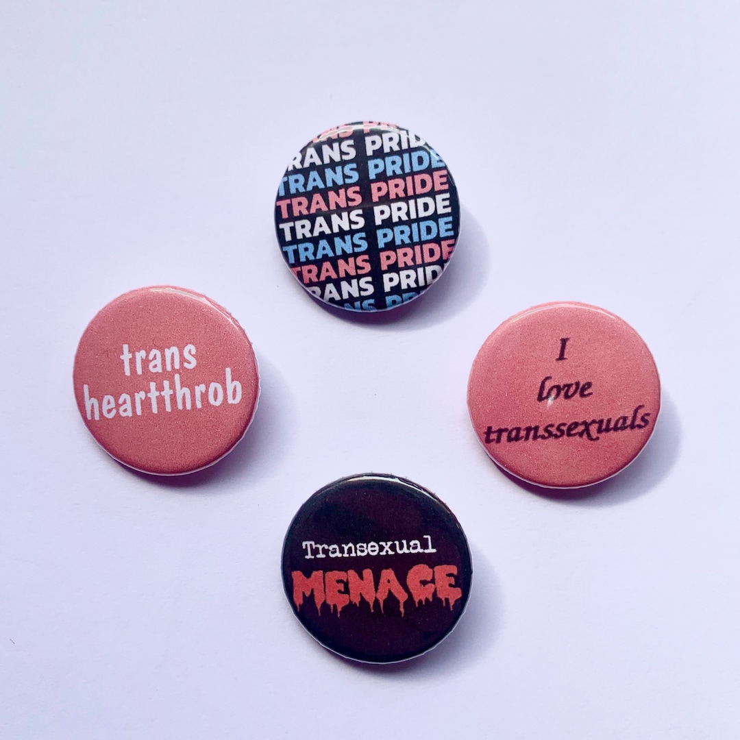 4 Trans Pride Pin Buttons Vintage Remake Transgender Transexual Badges ...