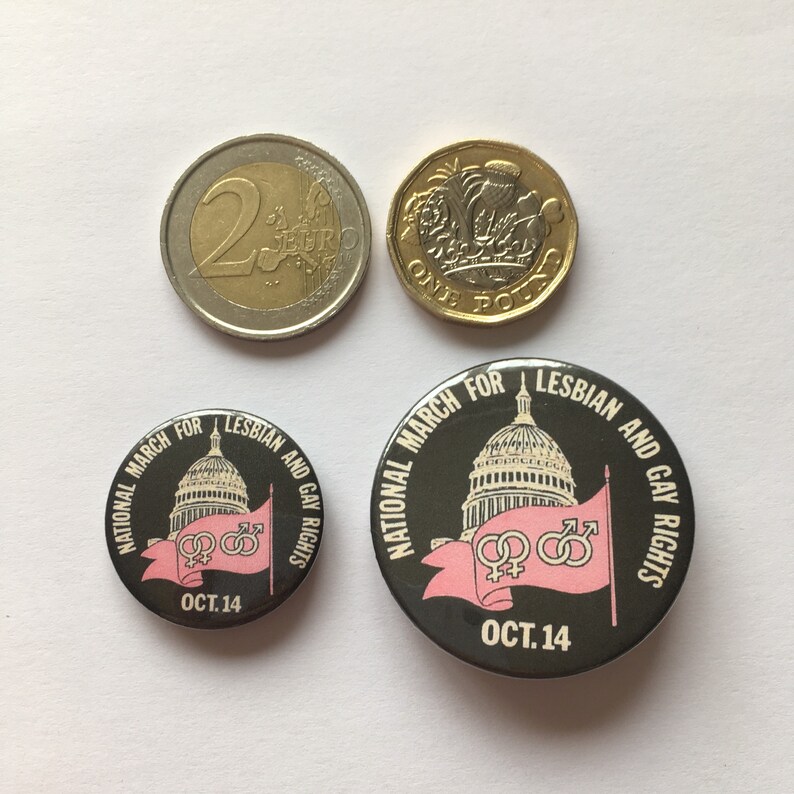 4 LGBT Gay Lesbian Rights Protest Pins Vintage Remake Pink | Etsy