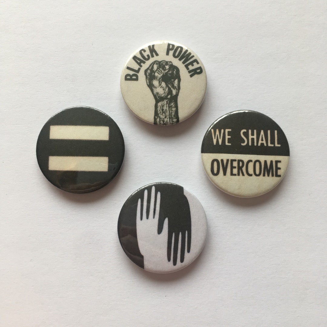 Black Power Vintage Remake Badge Set - Anti Racist Pins - Etsy
