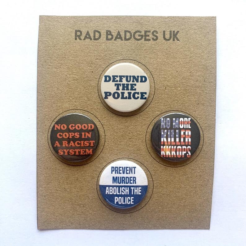 4 Pin Badges Anti-racist Anti-police Protest Buttons Black - Etsy