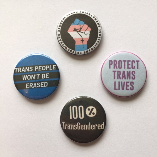 4 Trans Pride Pin Buttons Vintage Remake Transgender Badges - Etsy UK