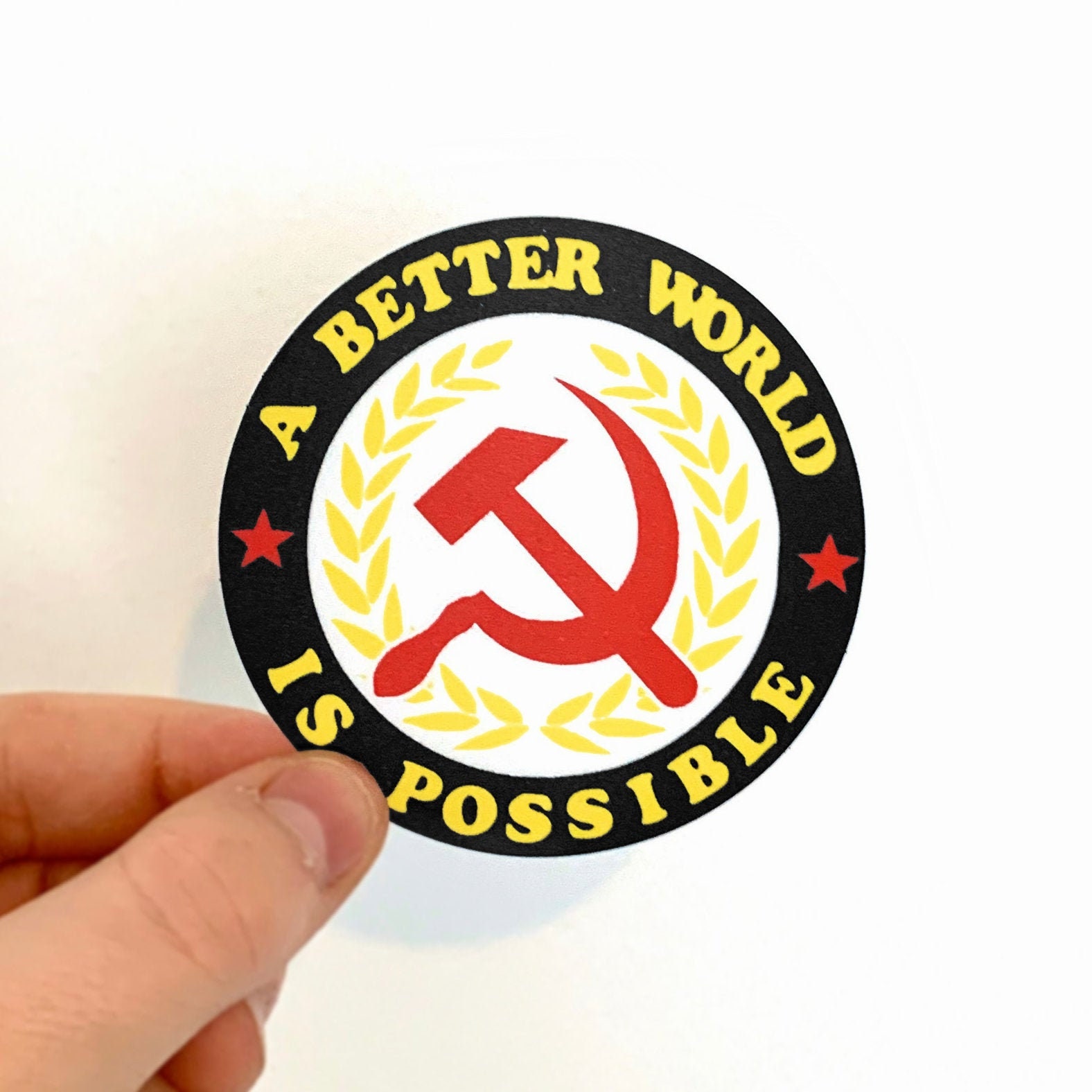 A Better World Is Possible Communist Sticker Hammer Sickle | Etsy