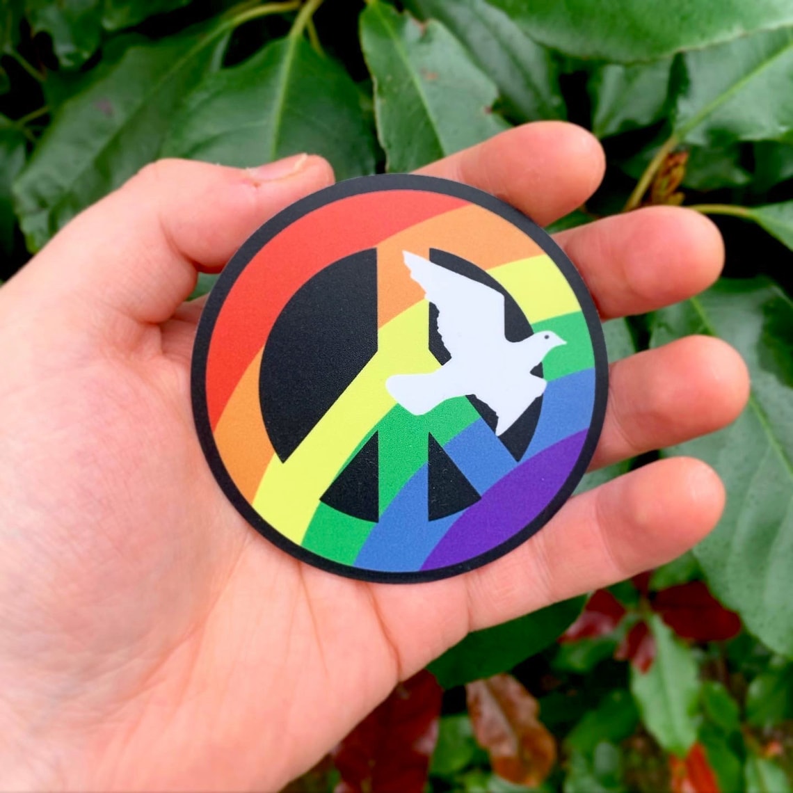 Peace Sign Sticker Rainbow Dove World Peace Protest Vinyl - Etsy
