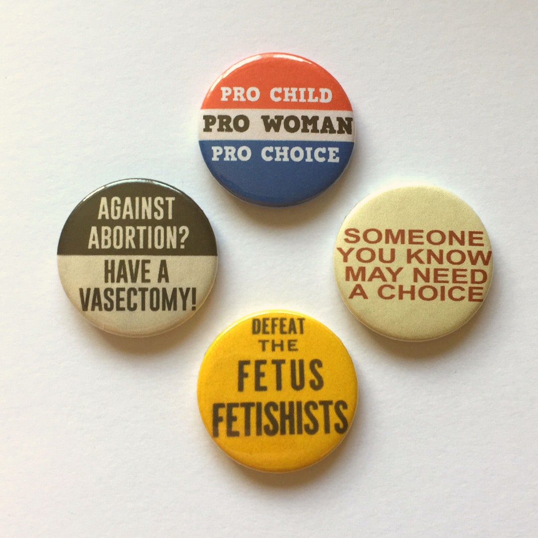 4 Pro Choice Button Badges Pinback Resistance Vintage Style Feminist ...