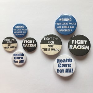 4 Vintage Remake Political Button Badges Socialist Liberal Healthcare ...