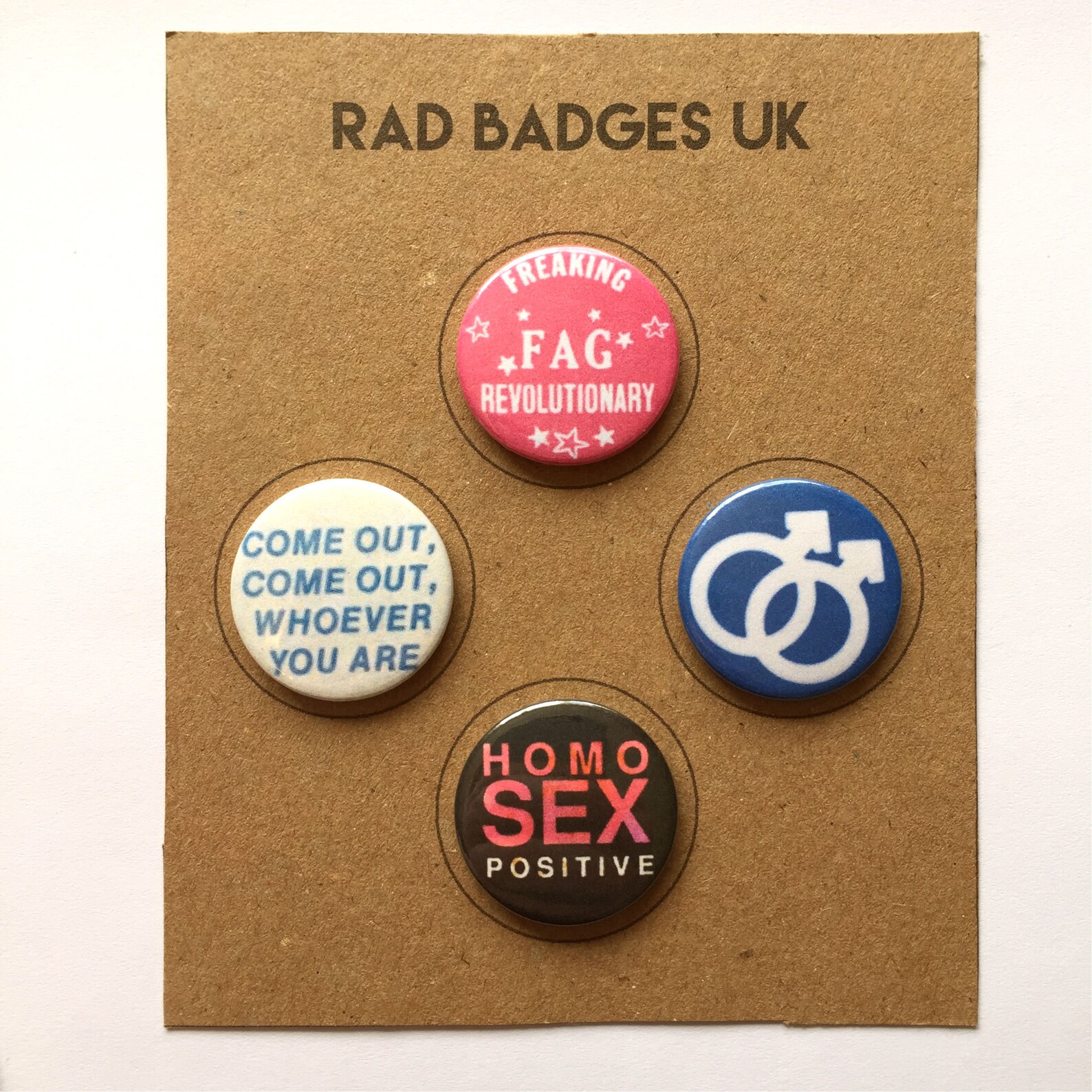 Set of 4 Gay Buttons Vintage Remake LGBT Pin Badges - Etsy