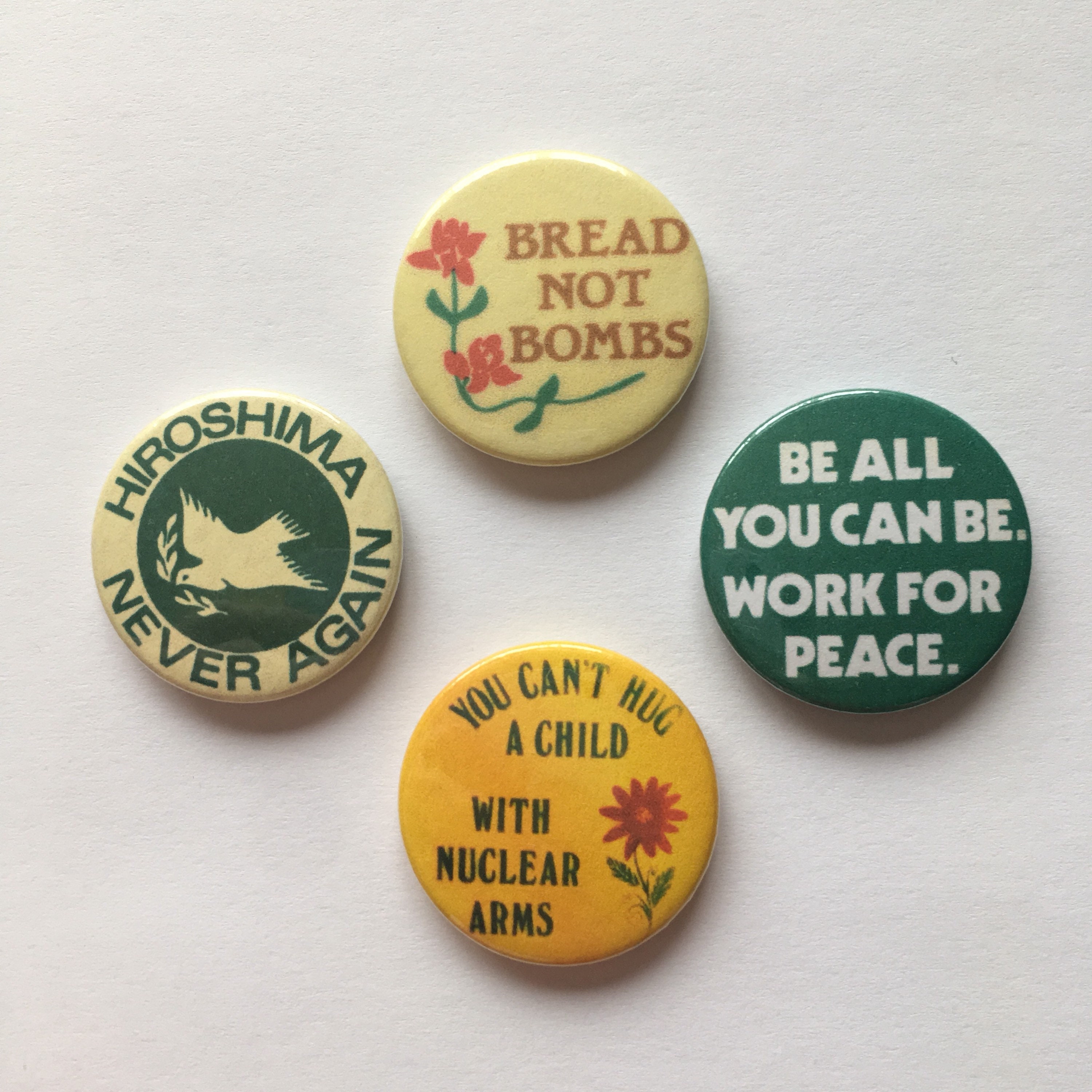 Anti-war Peace Protest Badges Set of 4 Vintage Remake Retro | Etsy UK