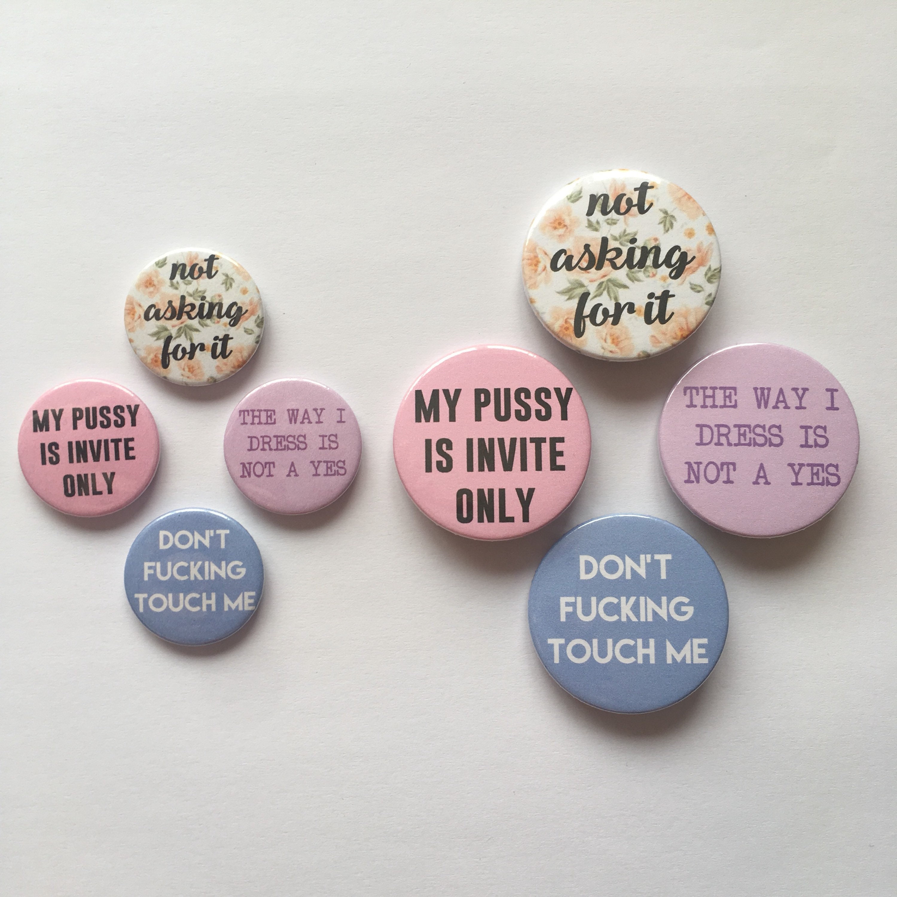 Feminist 4 Badge Set Consent Button Pins - Etsy