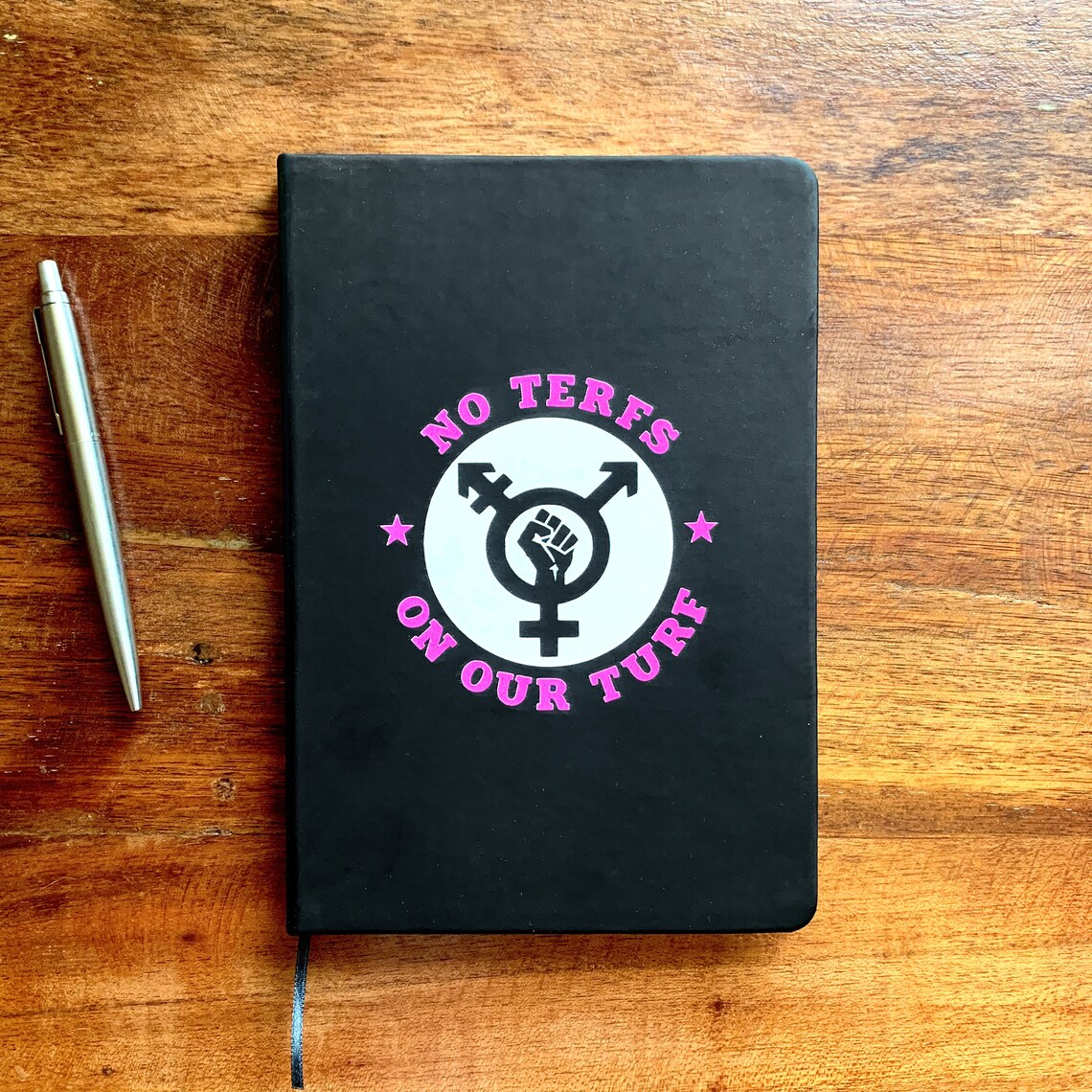 No Terfs On Our Turf Notebook Transgender Pride A5 Hardcover | Etsy
