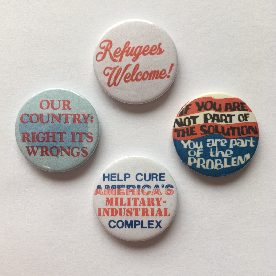 4 US Political Pinback Badges Democrat Anti-trump Protest Change ...