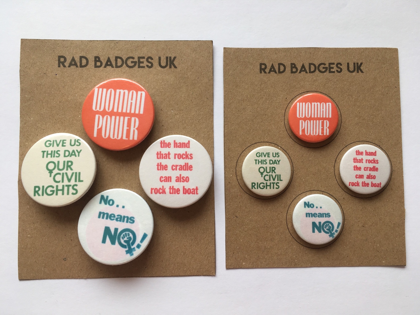 4 Pack Vintage Remake Feminist Button Pin Badges Woman Power - Etsy