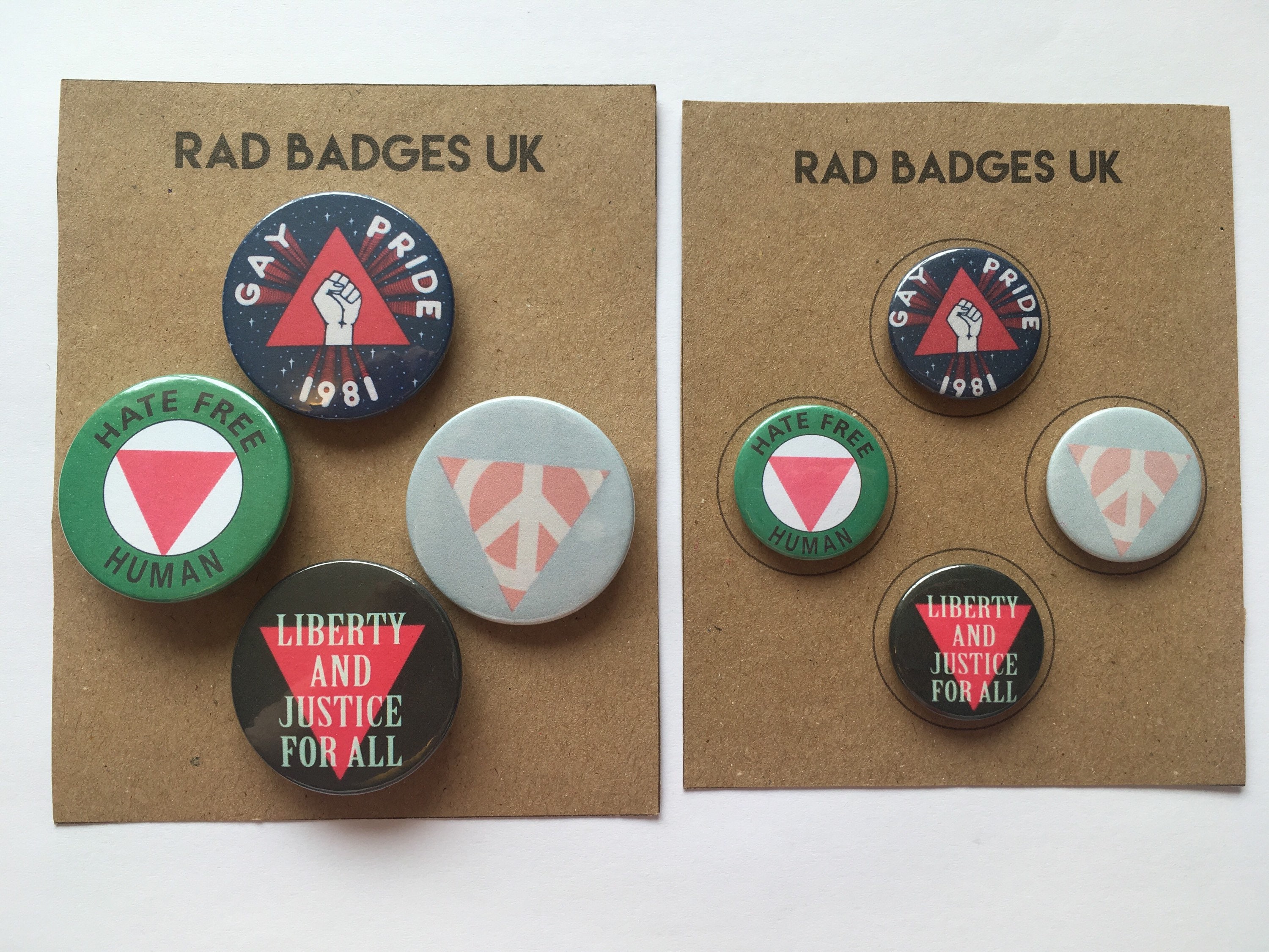 LGBT Gay Lesbian Pride Badges Vintage Style Pink Triangle | Etsy