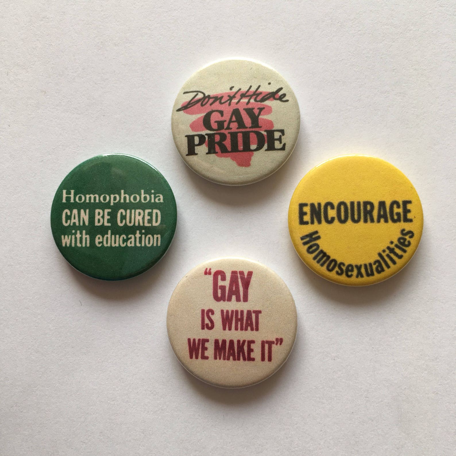Gay Pride Button Set LGBT Homosexuality Lesbian Pinback Badges - Etsy ...