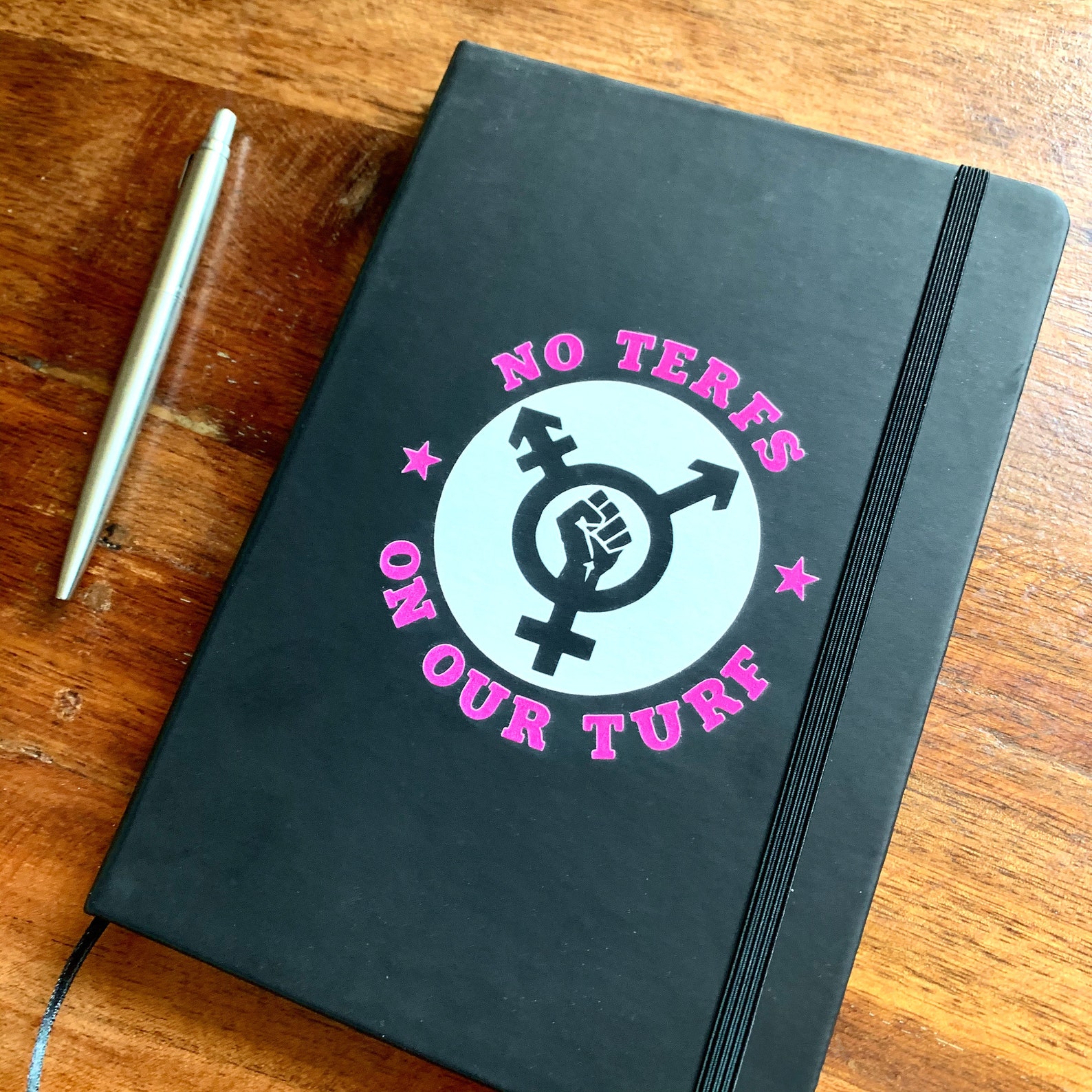 No Terfs On Our Turf Notebook Transgender Pride A5 Hardcover | Etsy