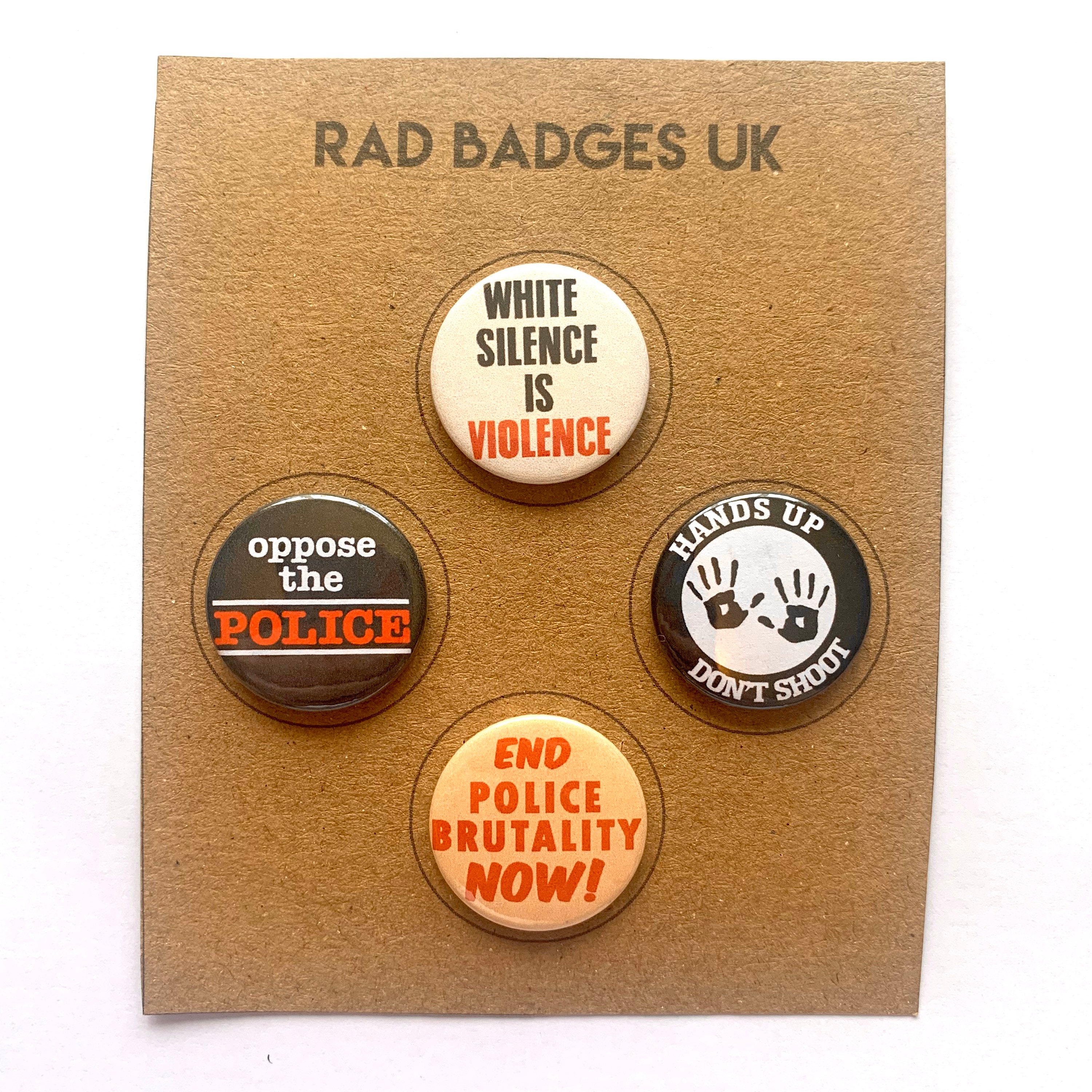 Anti Racist 4 Pin Set Police Brutality Protest Badges Anti-cop | Etsy UK