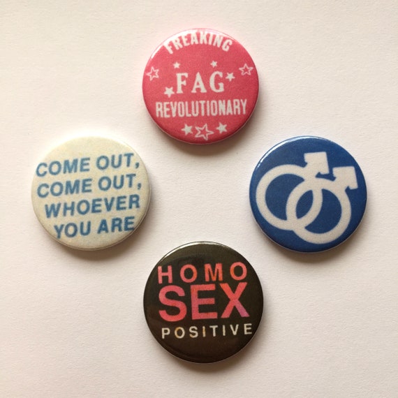 Set of 4 Gay Buttons Vintage Remake LGBT Pin Badges - Etsy