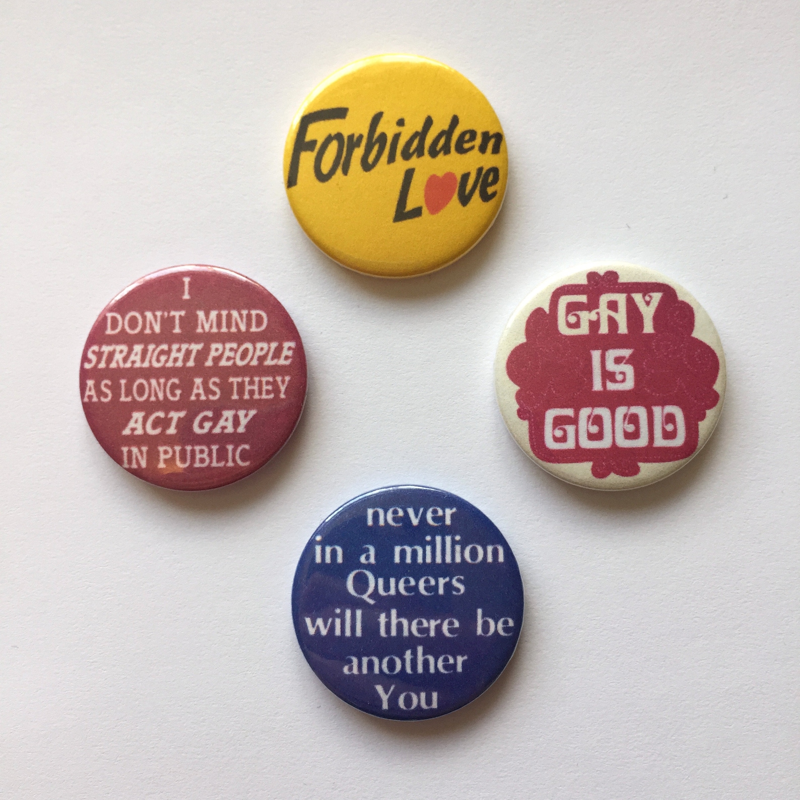 Gay Pride Vintage Remake Buttons Queer Love Gay is Good Lesbian Badges ...