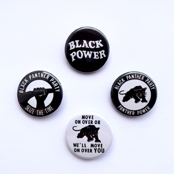 4 Black Panther Vintage Remake Badges Black Power Liberation | Etsy