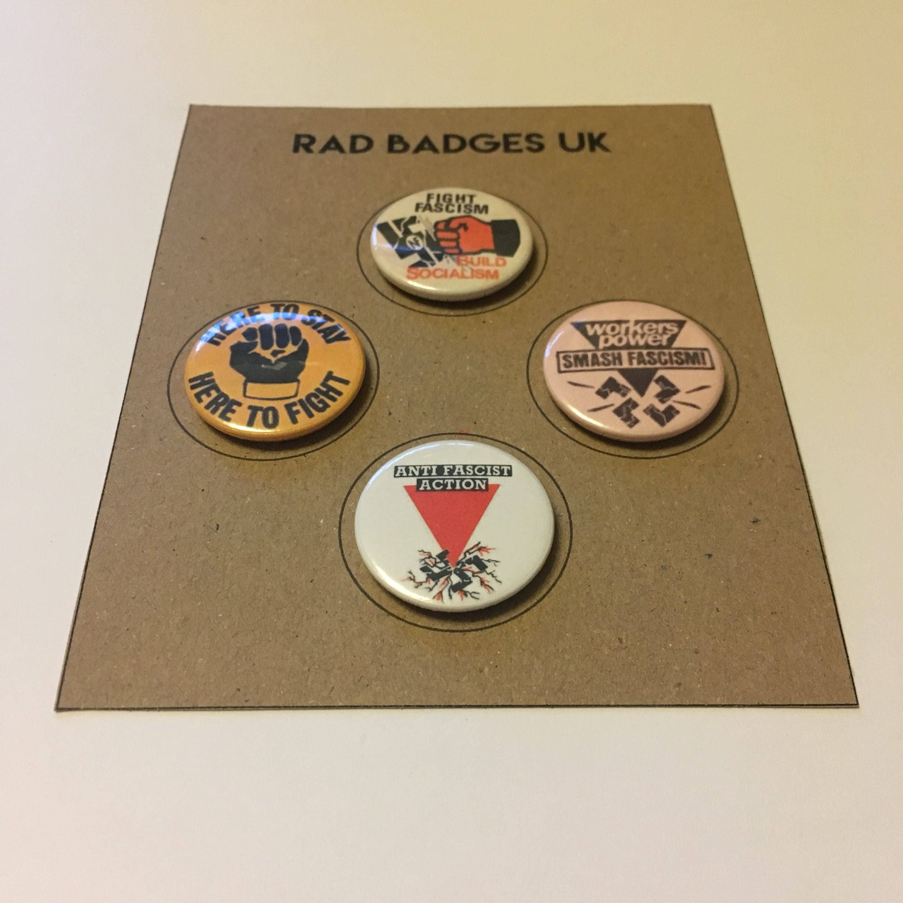 Anti-Fascist Pin Badge Set Anti-Racist Anti-Nazi Antifa | Etsy