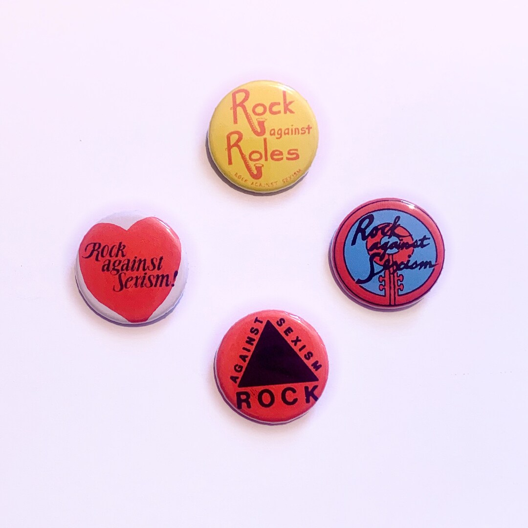 4 Vintage Remake Feminist Badges Rock Against Sexism 80s Pin Buttons - Etsy