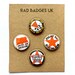 Socialist Badge Set 4 Button Badges Red Triangle Star Communist Pins ...