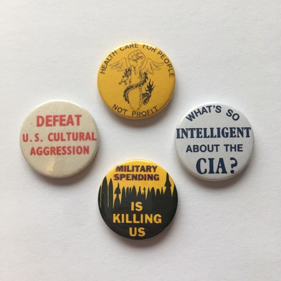 4 Vintage Remake Political Anti war Health Care Democrat Liberal Progressive Pinback Buttons Socialist Pins Etsy Canada