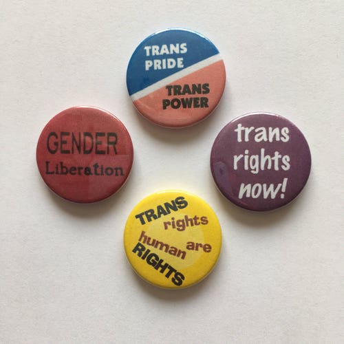 4 Trans Button Badges Vintage Remake Transgender Retro - Etsy