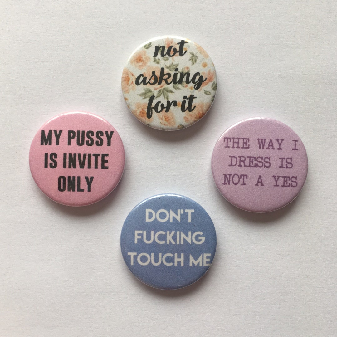 Feminist 4 Badge Set Consent Button Pins - Etsy