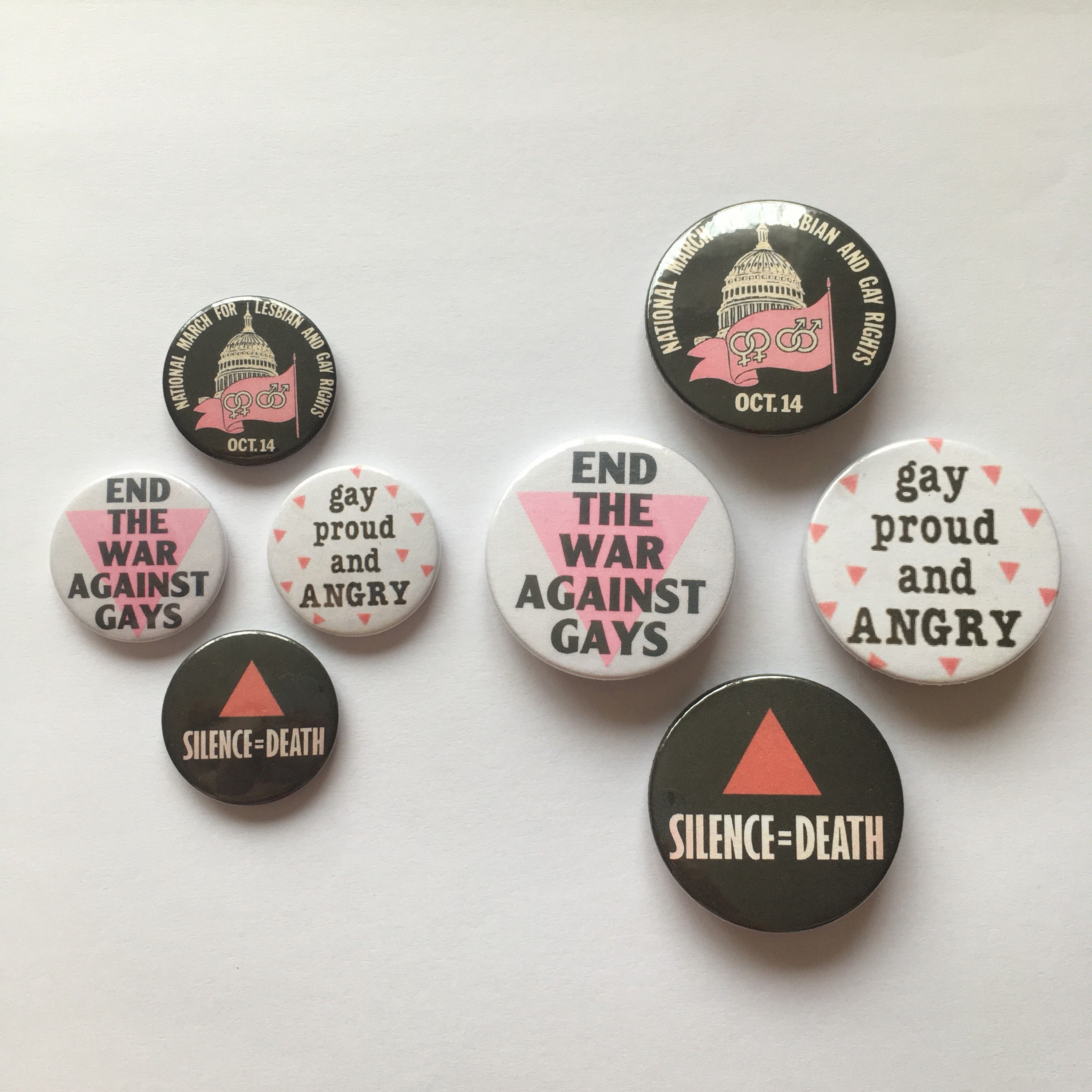 4 LGBT Gay Lesbian Rights Protest Pins Vintage Remake Pink | Etsy
