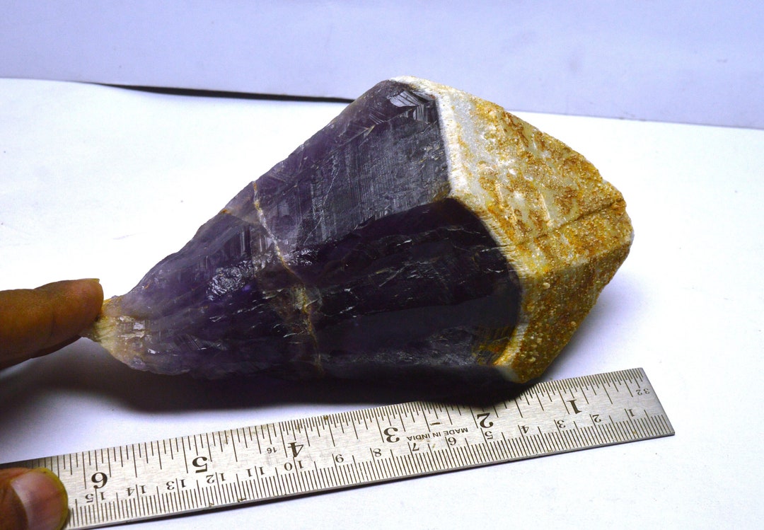 Unique Natural Quality Large Pointed Amethyst Raw Gemstone, Healing ...