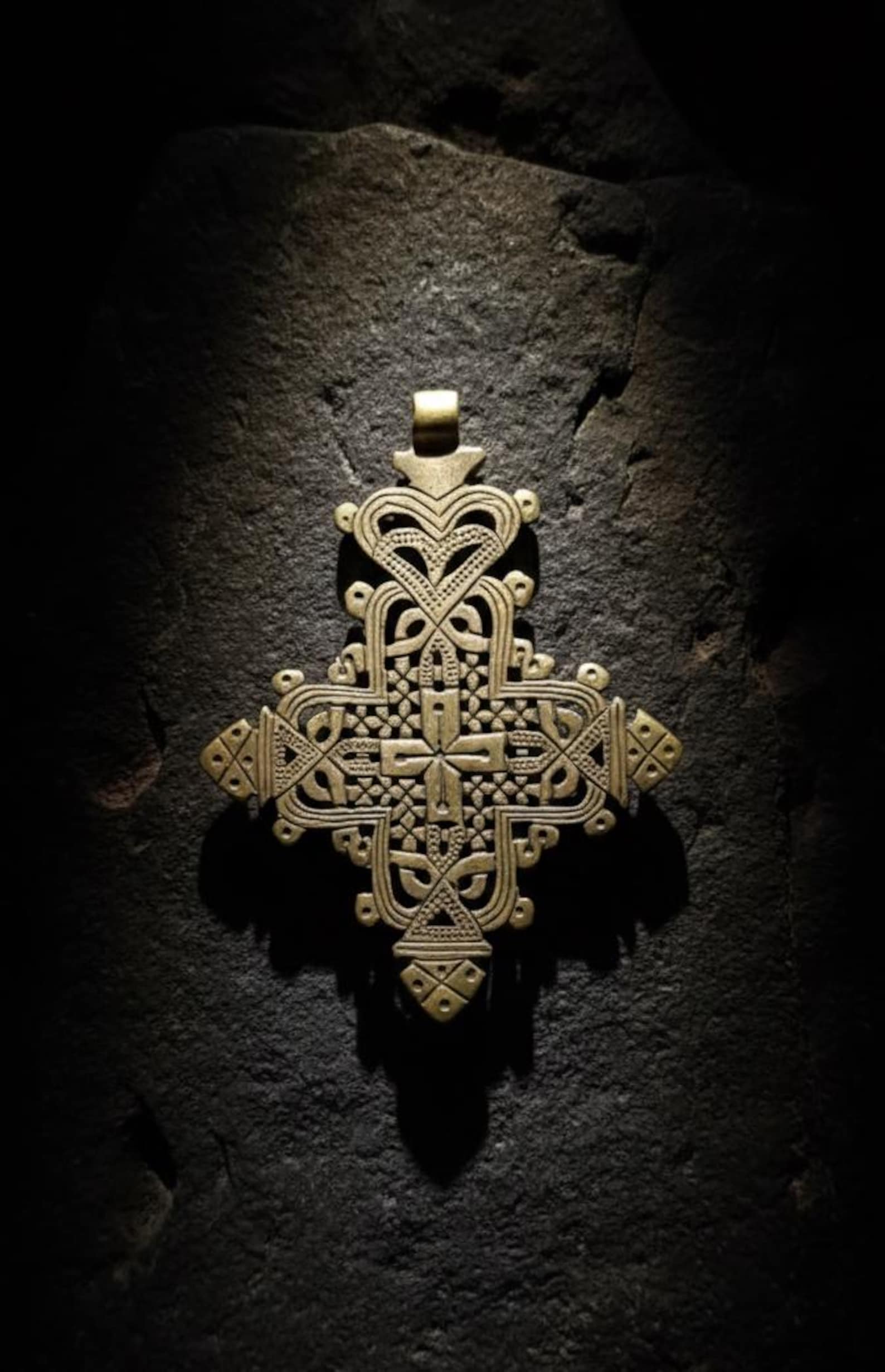 Vintage Ethiopian Cross Pendant Intricate Lalibela Style Coptic ...