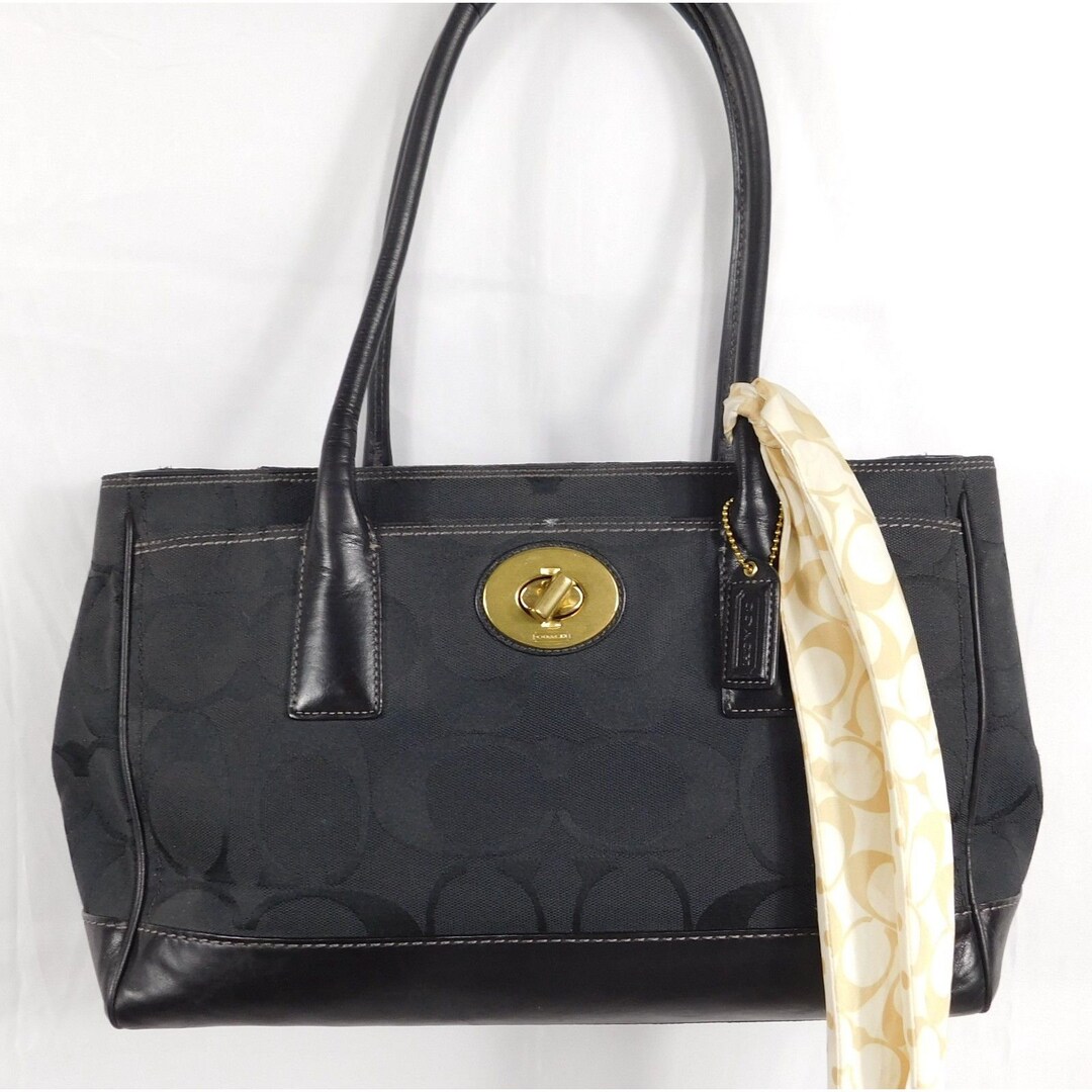 Vintage Coach Hampton Black Monogram Canvas Leather Trim Satchel - Etsy