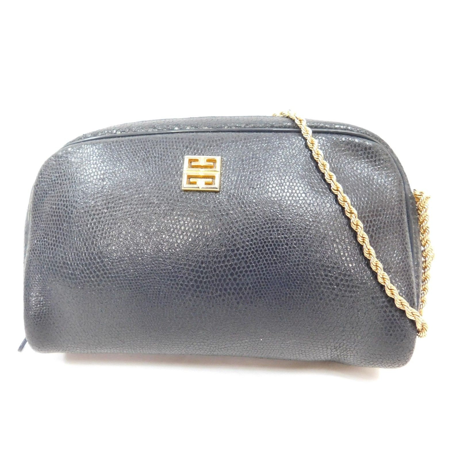 Authentic Vintage Givenchy Navy Blue Leather Shoulder Bag - Etsy