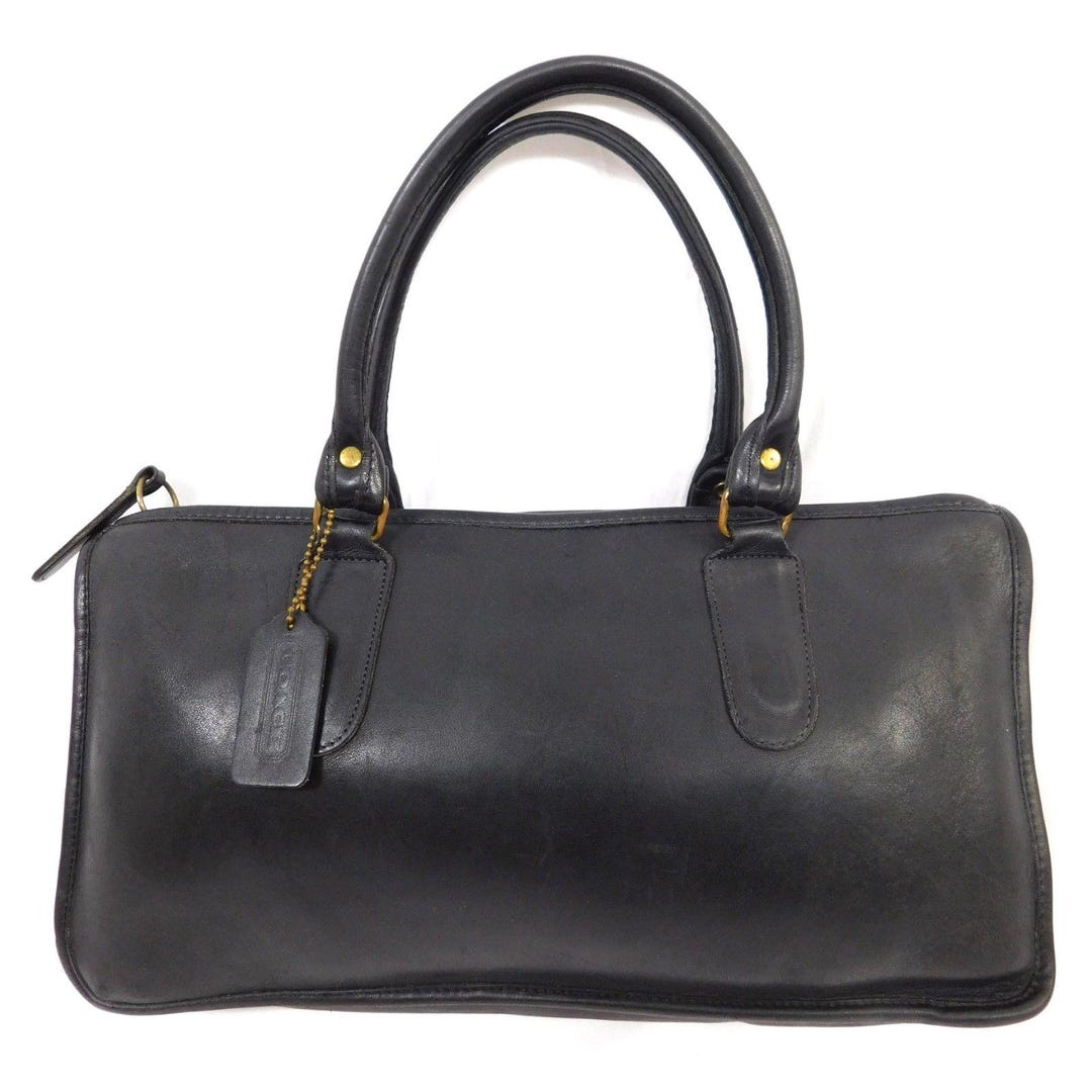 Vintage Coach Madison Black Leather Mini Briefcase Satchel Bag USA - Etsy