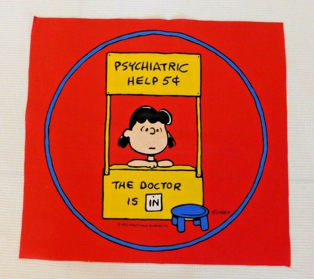 Vintage 1952 Peanuts Psychiatric Help Frameable Cotton Fabric - Etsy