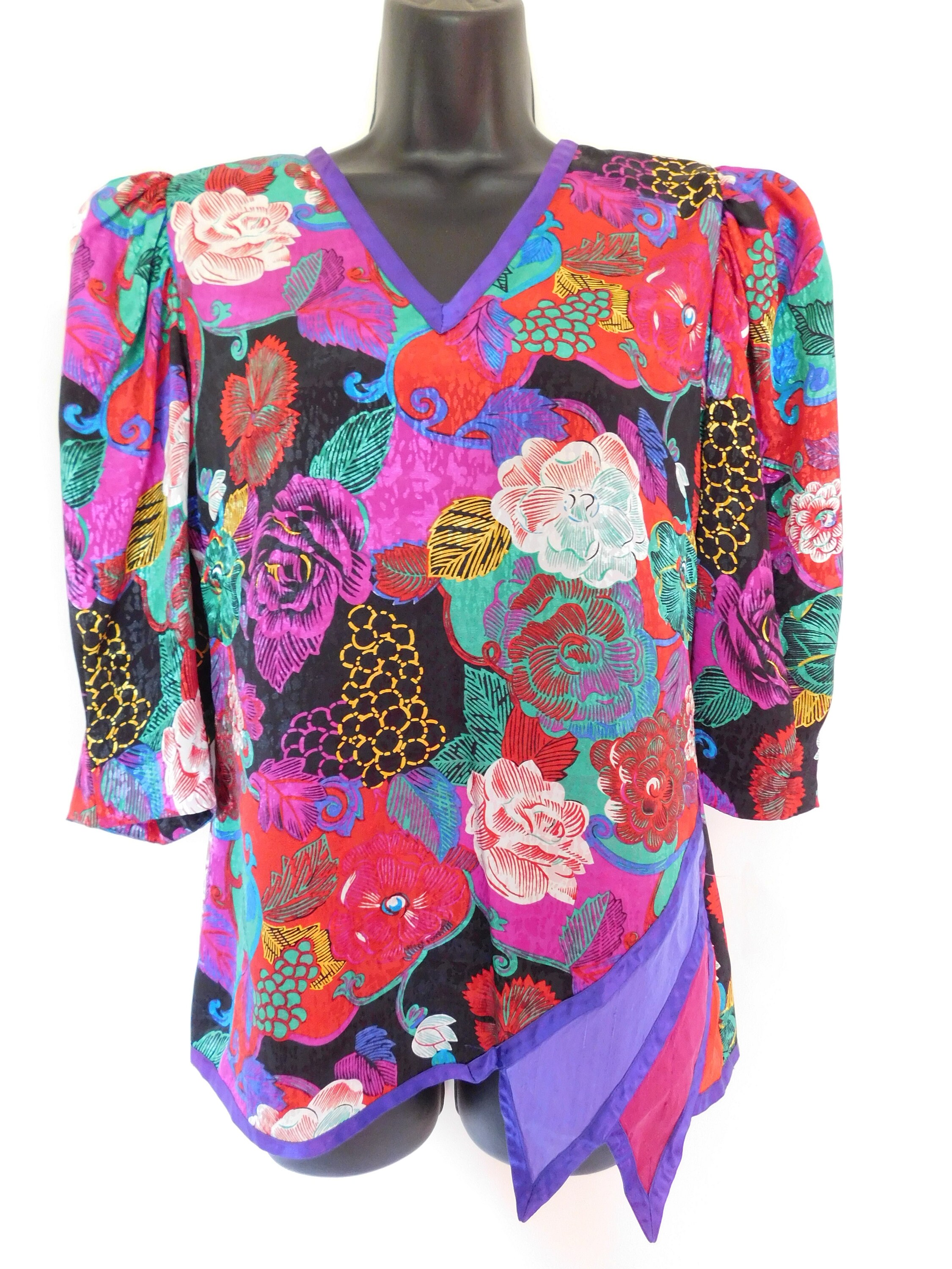 Vintage Maggie Shepherd Australia Wearable Art Floral Blouse - Etsy