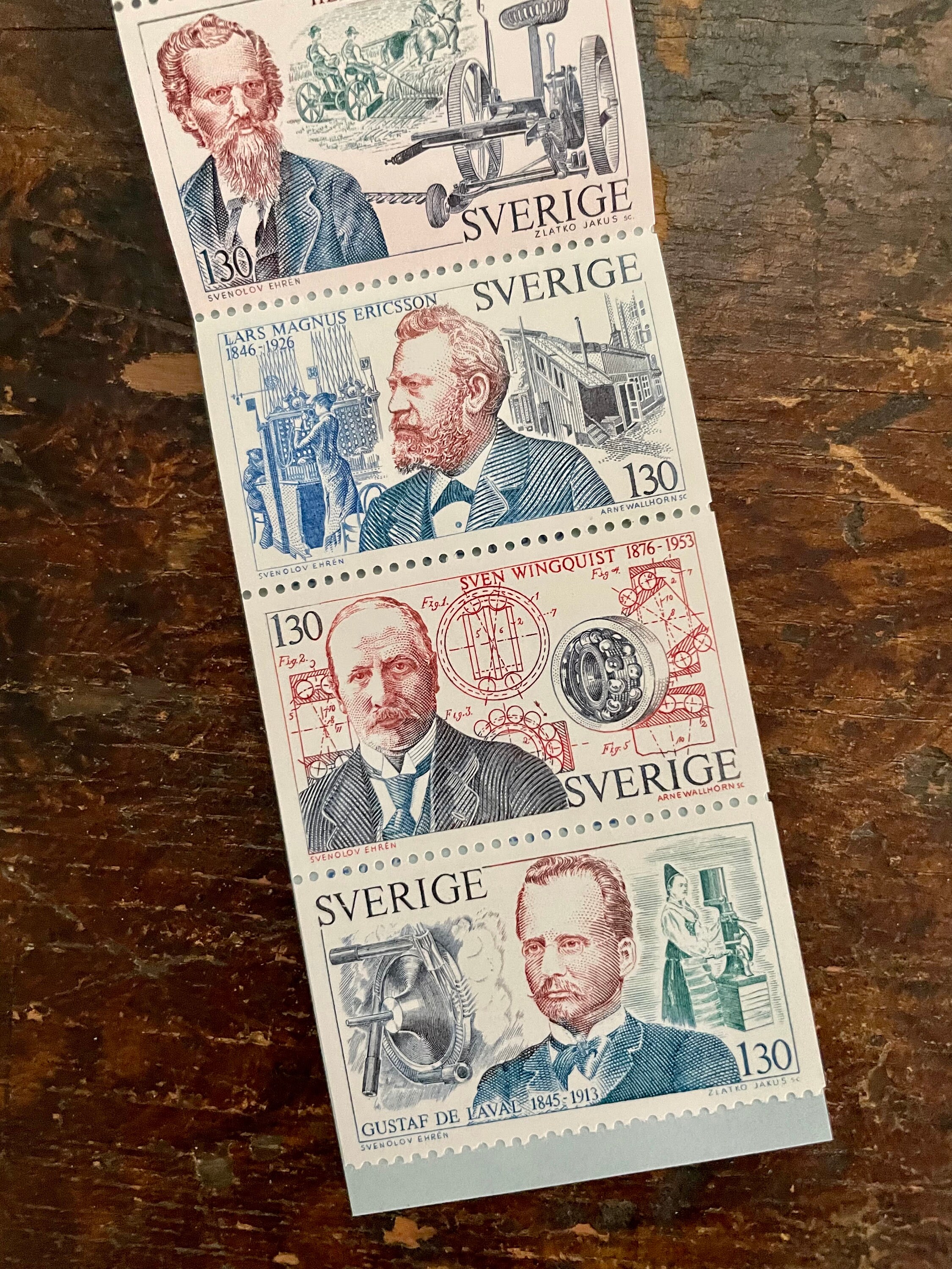 Vintage SWEDISH Postage Stamps Sverige Illustration - Etsy