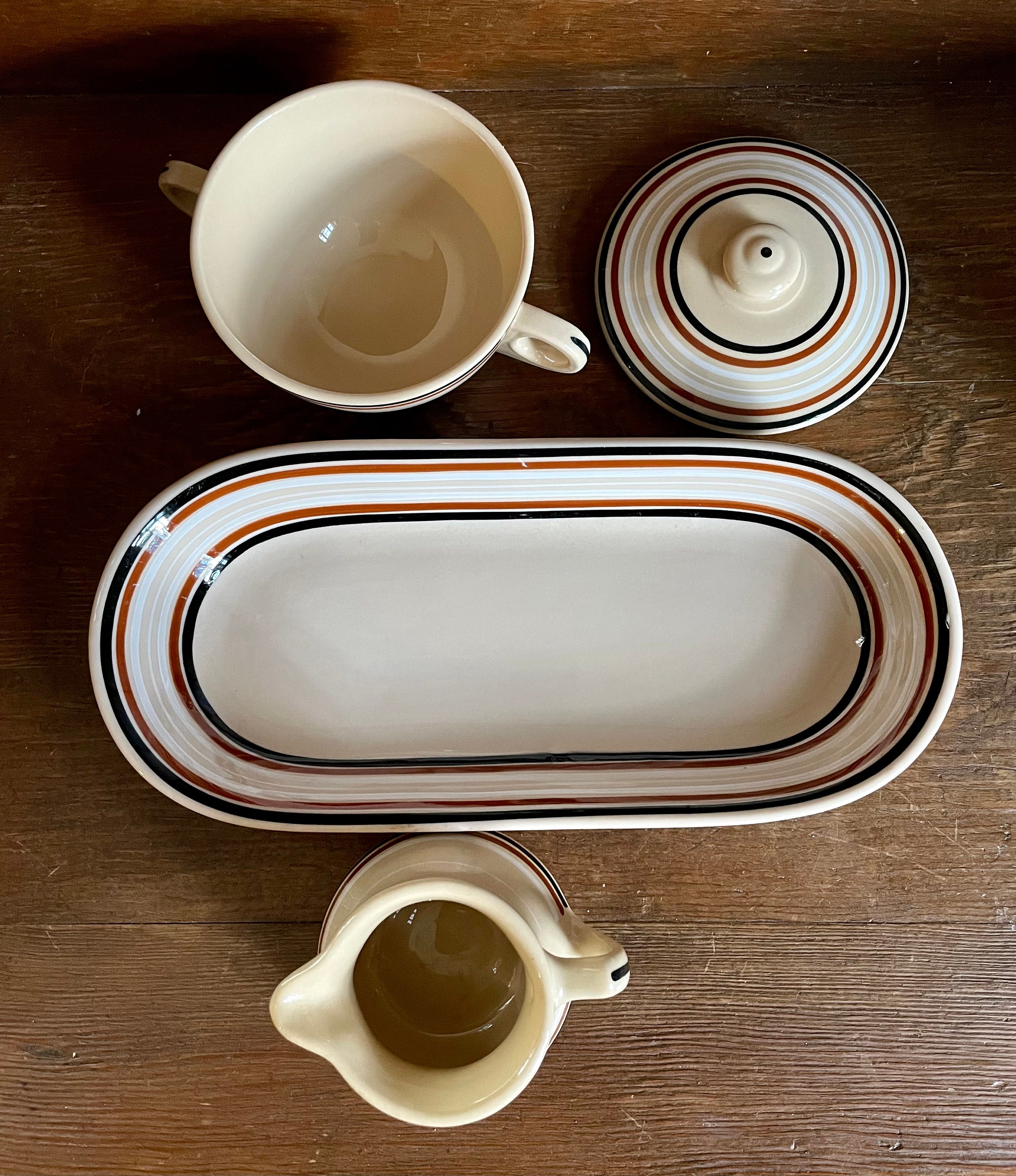 INCA WARE Set, Stripes, Serve, Creamer, Sugar, Dish, Breakfast ...