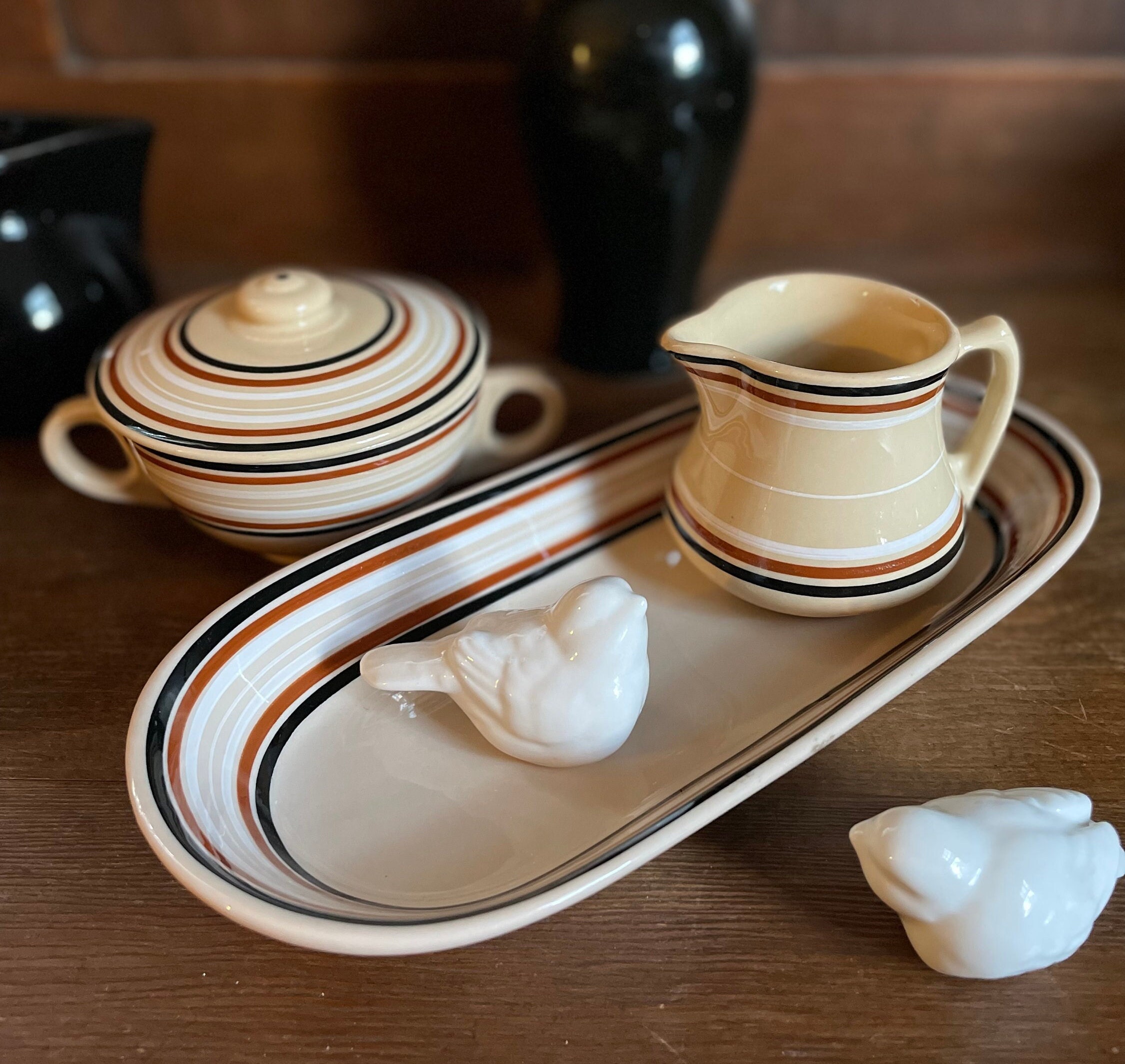 INCA WARE Set, Stripes, Serve, Creamer, Sugar, Dish, Breakfast ...