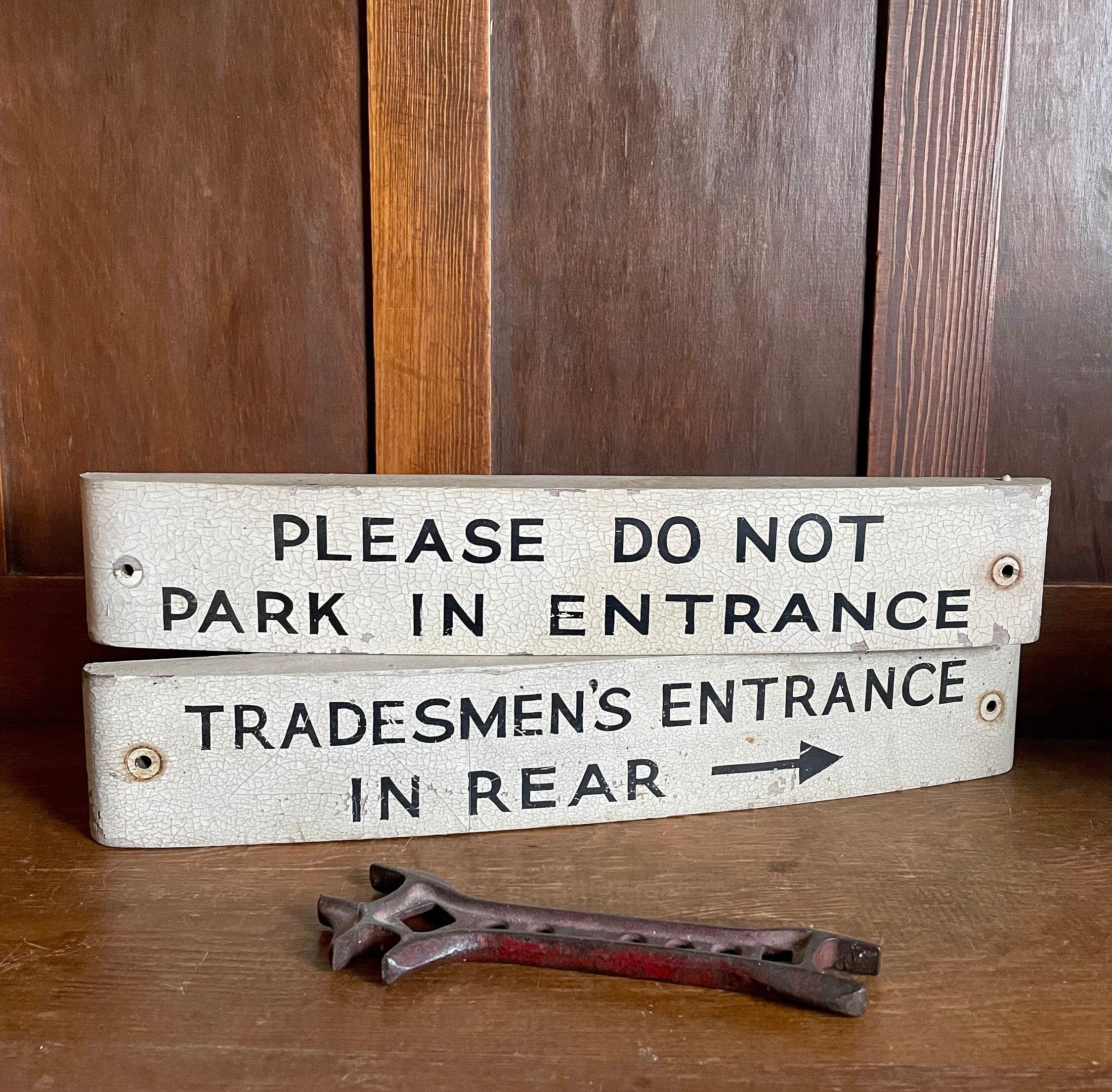 Vintage SIGNAGE, Hand Painted, Instructions, Do Not Park, Tradesman's ...