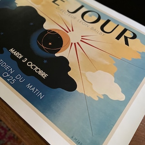 LE JOUR Poster, Journal, A M Cassandres, French, Night, Day, Art Deco ...