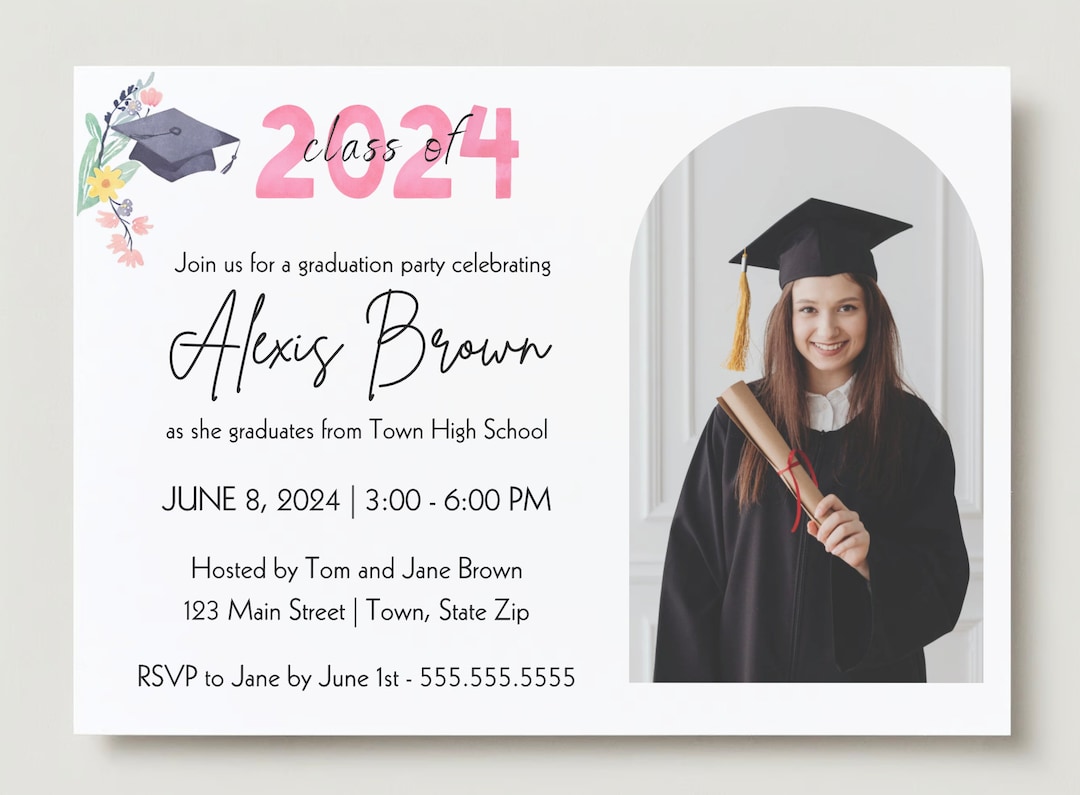 Editable Graduation Invitation Template Printable Graduation Party ...