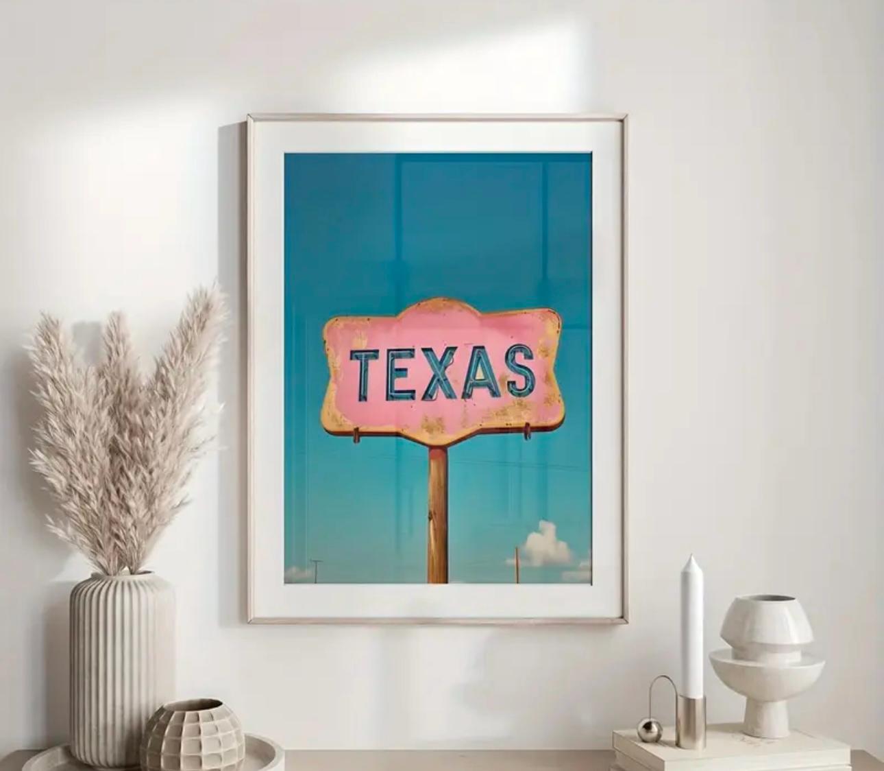 Texas Sign Poster Texas Welcome Sign Texas Wall Decor Rustic Home Decor ...