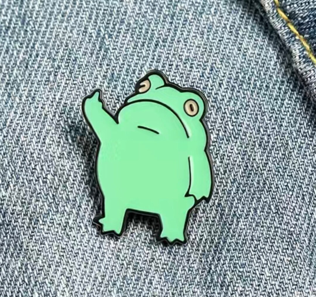 Frog Pin Frog Middle Finger Pin Cartoon - Etsy
