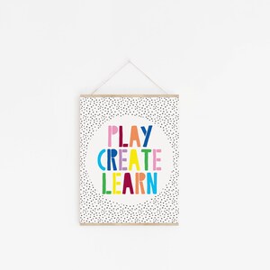 Play Create Learn Playroom Print - Kids Room Decor - Playroom Poster ...