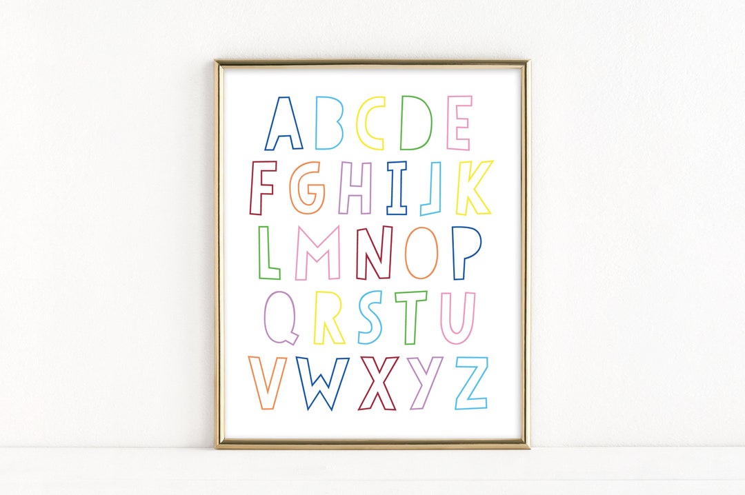 Modern Alphabet Print ABC Printable Poster Nursery ABC Art - Etsy